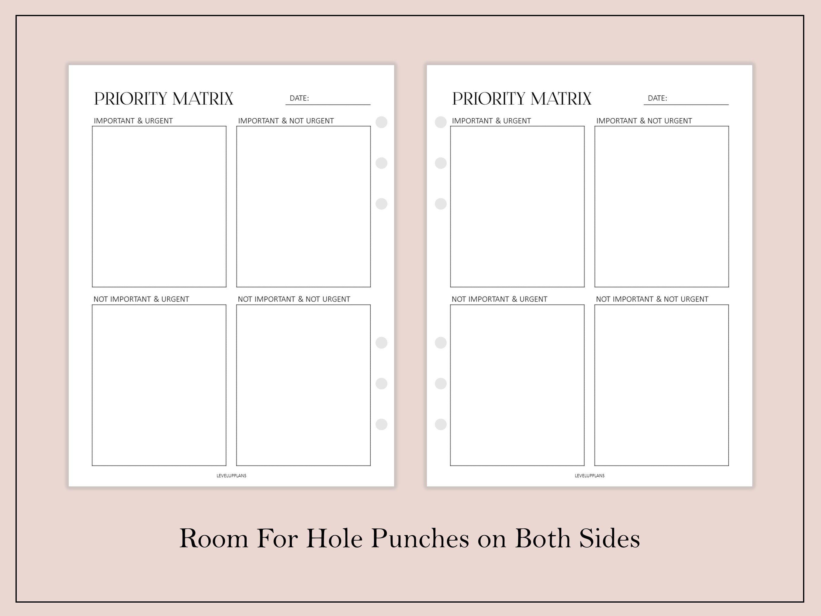 Priority Matrix Printable | Priorities Planner | Decision Matrix ...