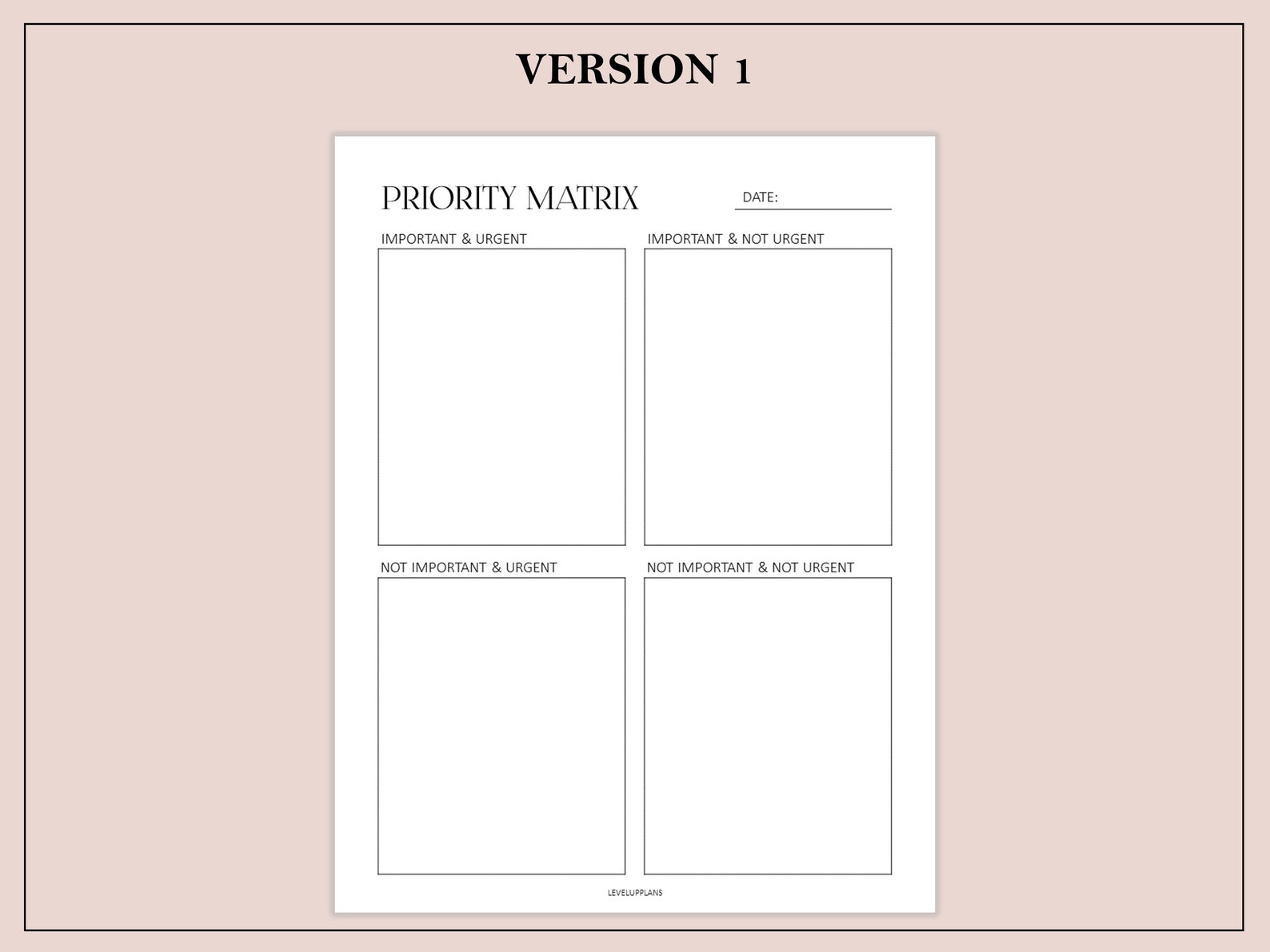 Priority Matrix Printable | Priorities Planner | Decision Matrix ...