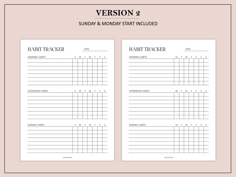 Daily Habit Tracker Daily Routing Planner Habit Checklist Routine ...