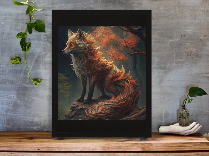 Fox Wall Art, Mythical Art, AI Art, Mythical Creature, Foxes ...