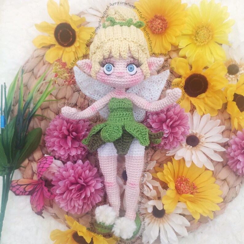 ENGLISH PDF Crochet Pattern for Green Fairy Amigurumi Doll - Etsy