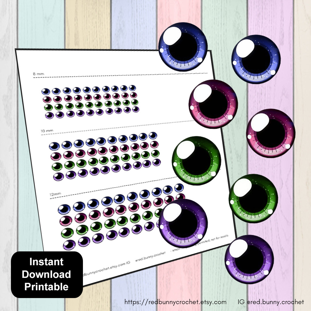 Printable Fantasy Anime Doll Eyes JPG 8mm 10mm 12 Mm - Etsy