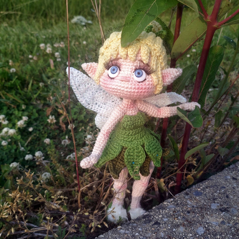ENGLISH PDF Crochet Pattern for Green Fairy Amigurumi Doll - Etsy