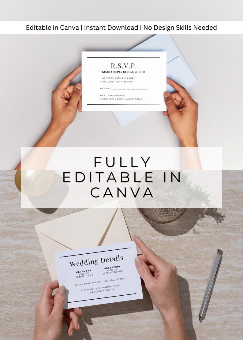 Editable Wedding Bundle | Invitation Suite, Signs, Table Numbers ...