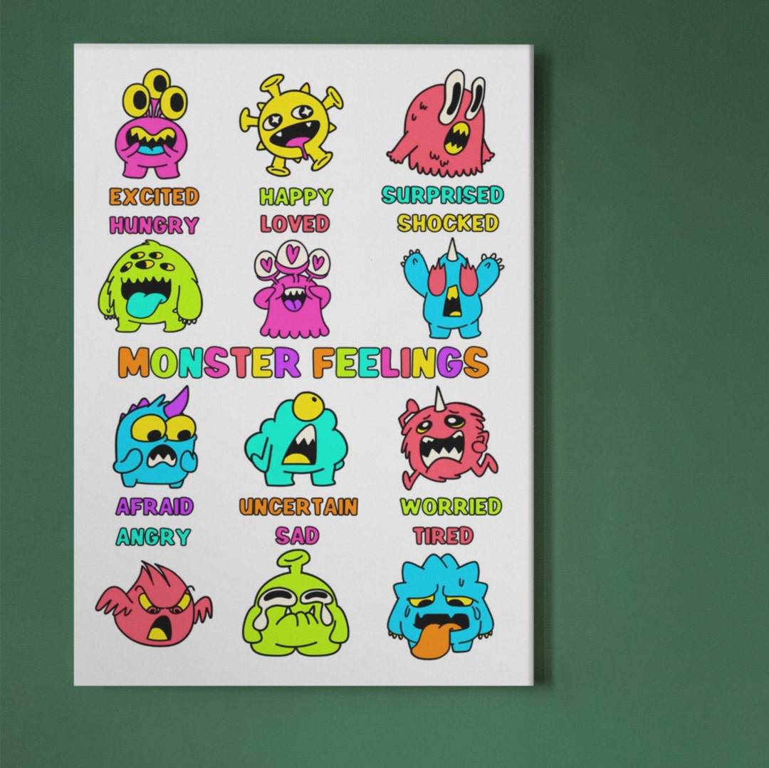 Kids Calming Corner Monster Feeling/emotions Poster Digital Print - Etsy