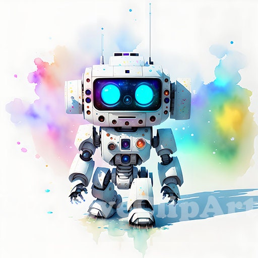 Adorable Robot Clipart Set 10 Unique High-quality JPG Images - Etsy