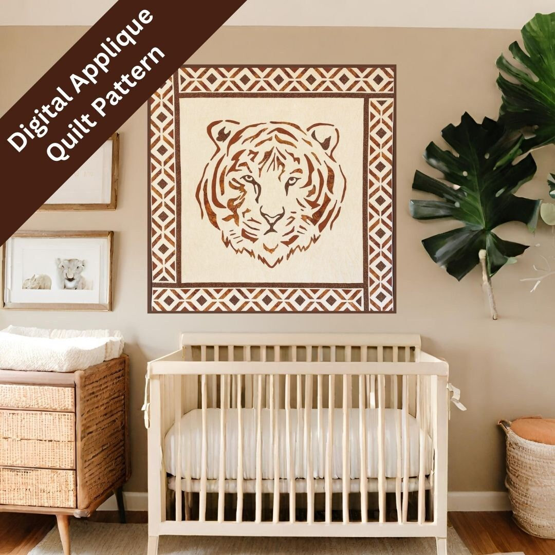 PDF Tibetan Tiger Quilt Pattern | 48 X 48”| Baby Quilt | Gender Neutral | Fusible Appliqué ...