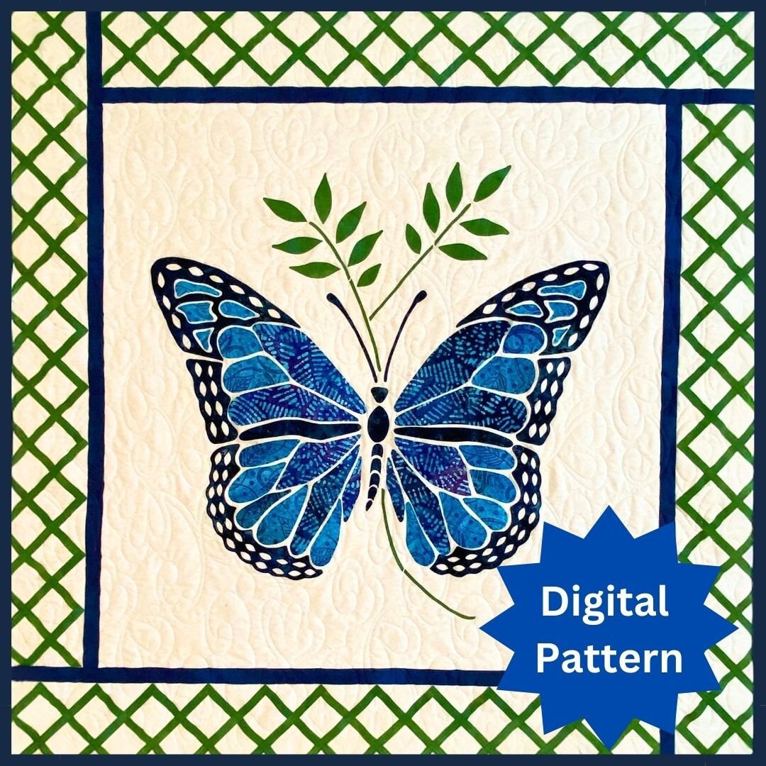 PDF Radiant Butterfly Quilt Pattern | 48 X 48" | Quilt Wall Art ...