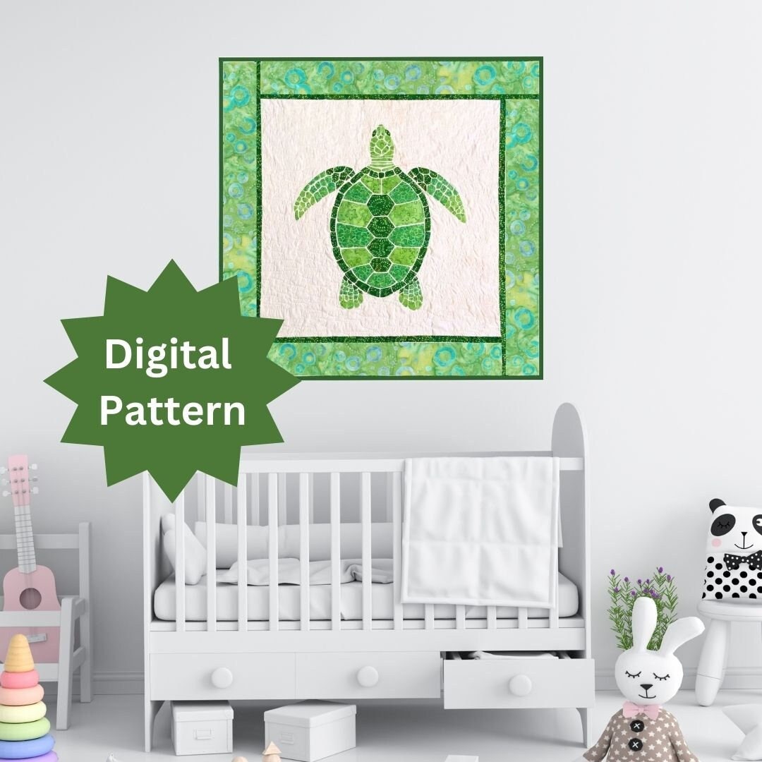 PDF Sea Turtle Quilt Pattern | Baby Blanket| 48 X 48" | Gender Neutral ...