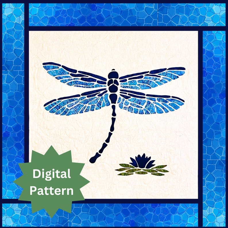 PDF Dragonfly Quilt Pattern | 48 X 48" | Easy Quilt Pattern | Beginner ...