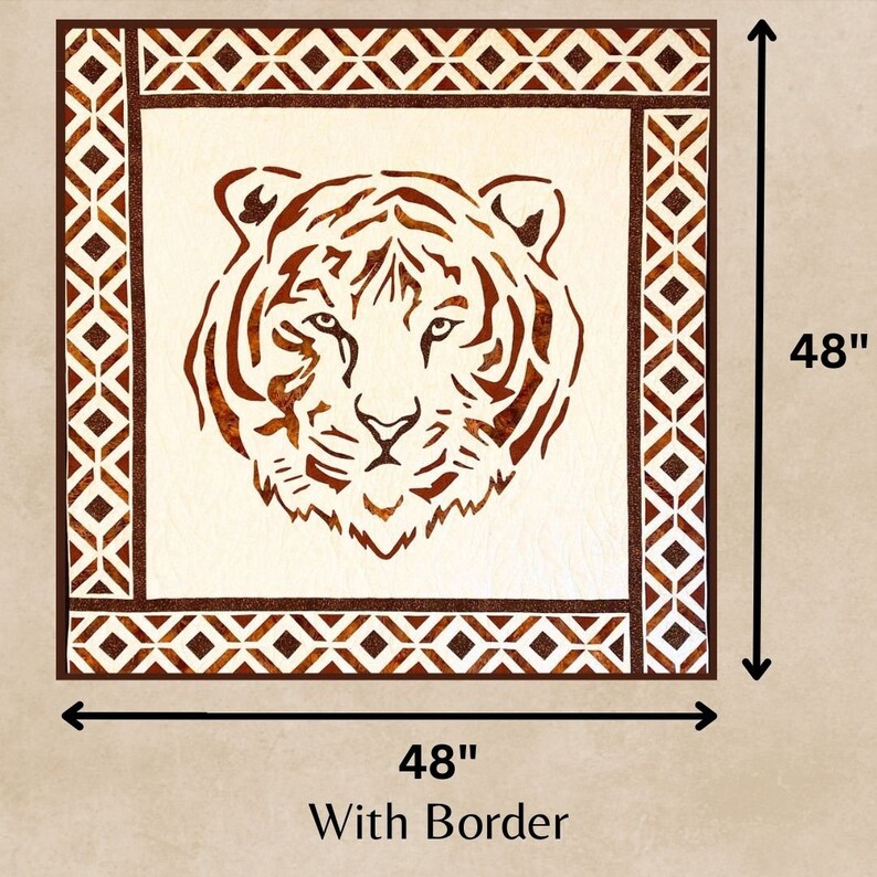 PDF Tibetan Tiger Quilt Pattern | 48 X 48”| Baby Quilt | Gender Neutral | Fusible Appliqué ...