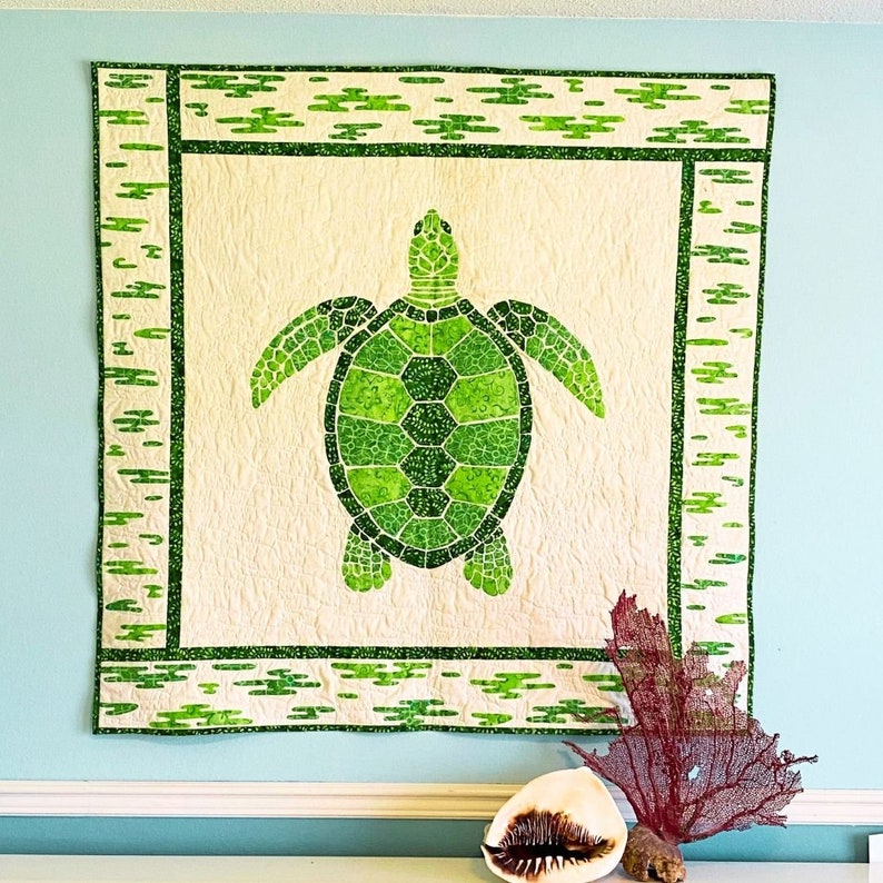 PDF Sea Turtle Quilt Pattern | Wall Hanging | 48 X 48" | Wall Décor ...