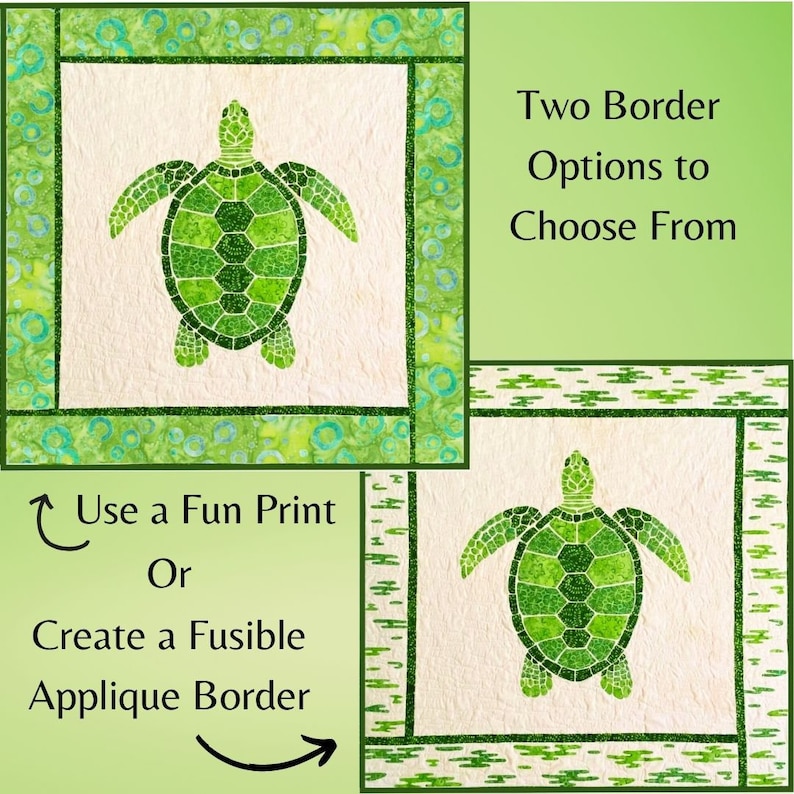 Sea Turtle Quilt Pattern: Fusible Appliqué Beginner Project (PDF ...