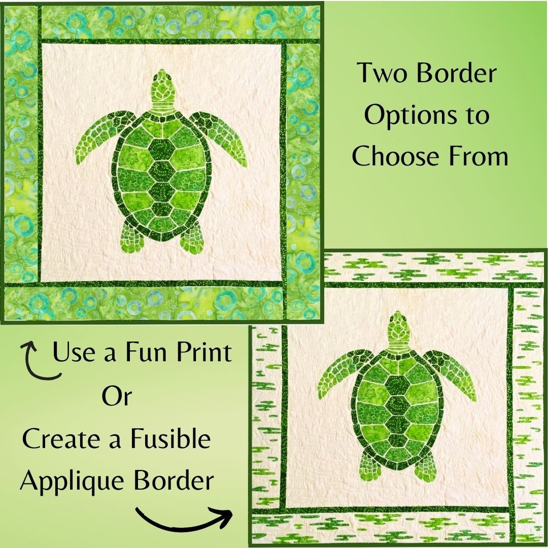 Sea Turtle Quilt Pattern: Fusible Appliqué Beginner Project (PDF ...