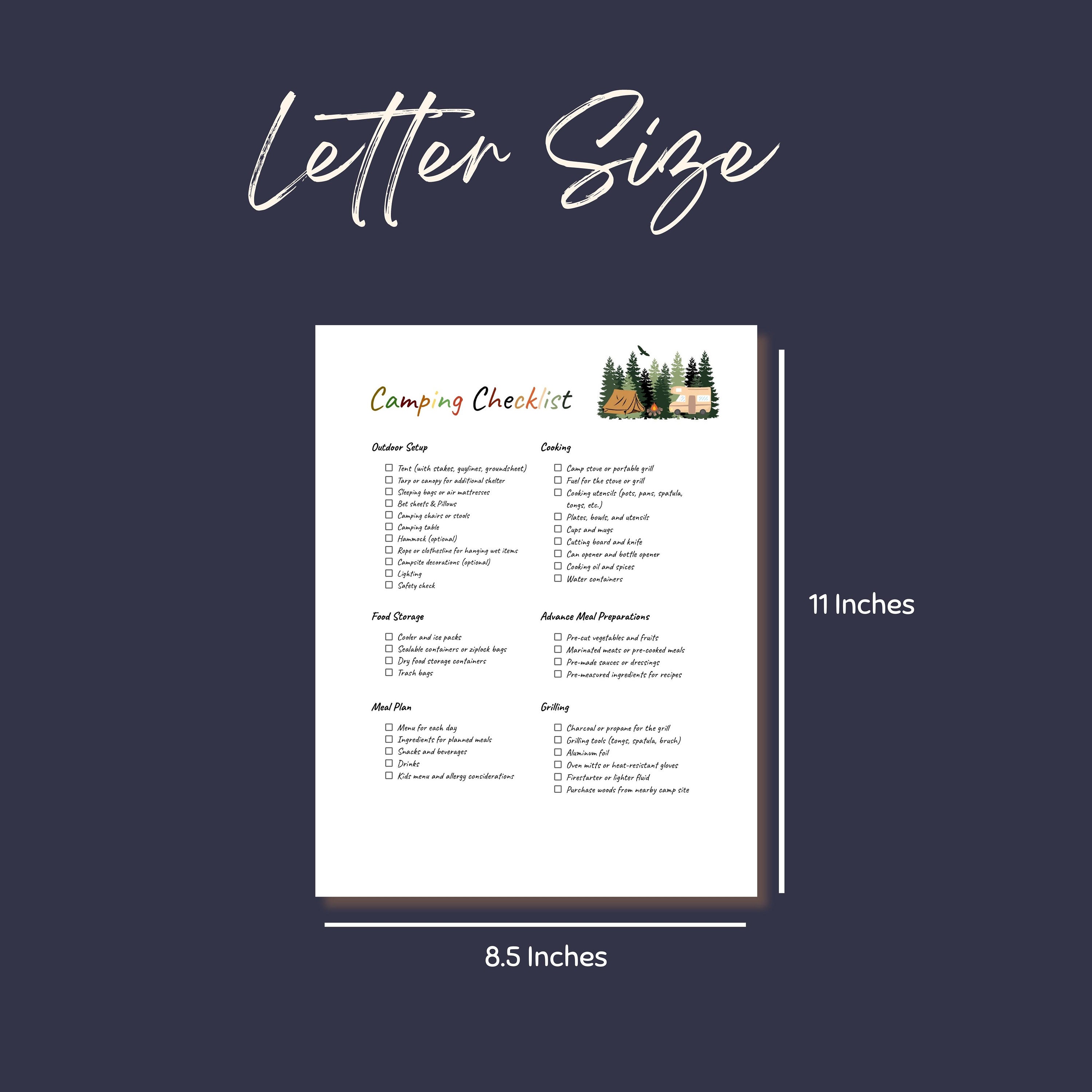 Camping Checklist RV Checklist Before Leaving Summer - Etsy