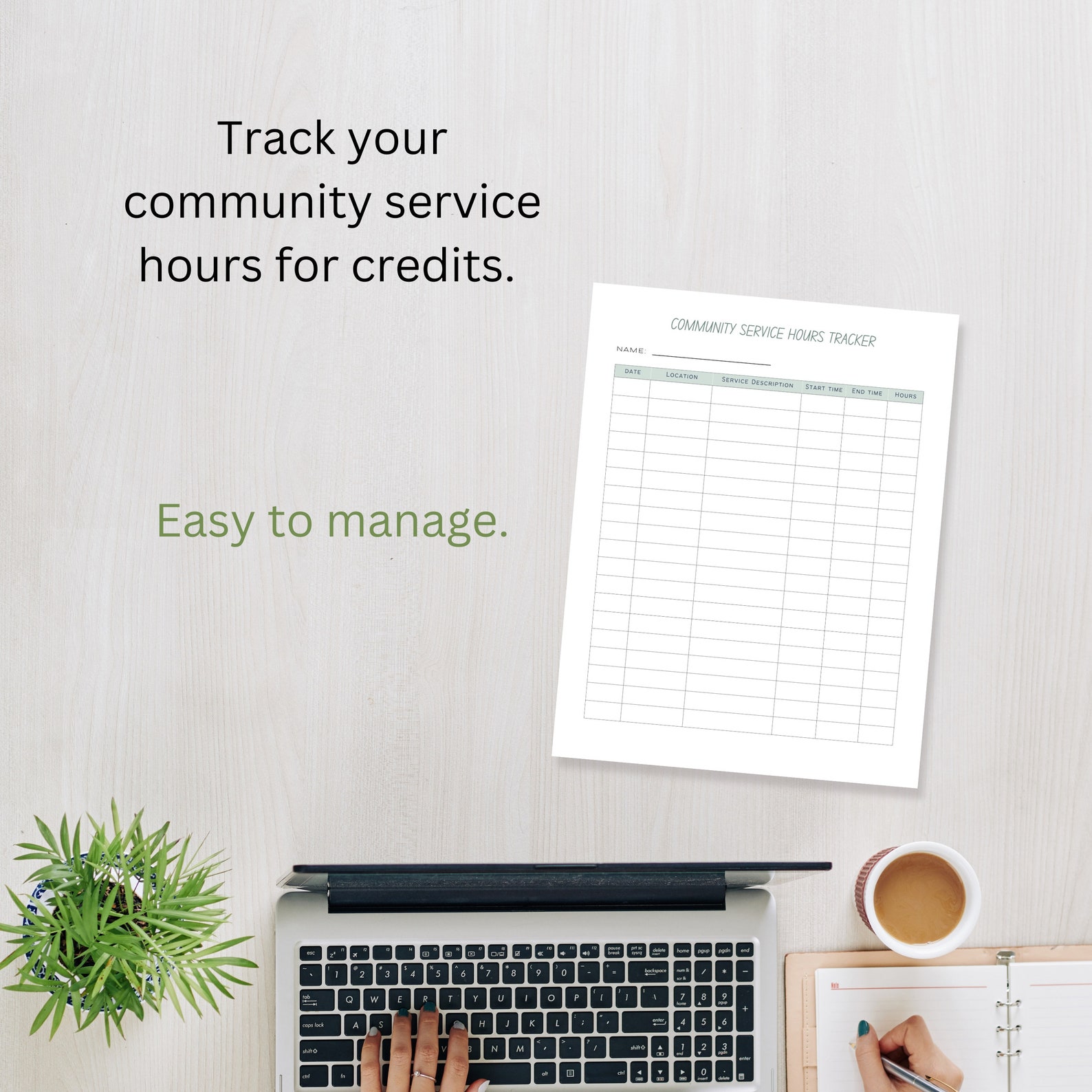 Community Service Hours Log Sheet Volunteer Activity Log - Etsy