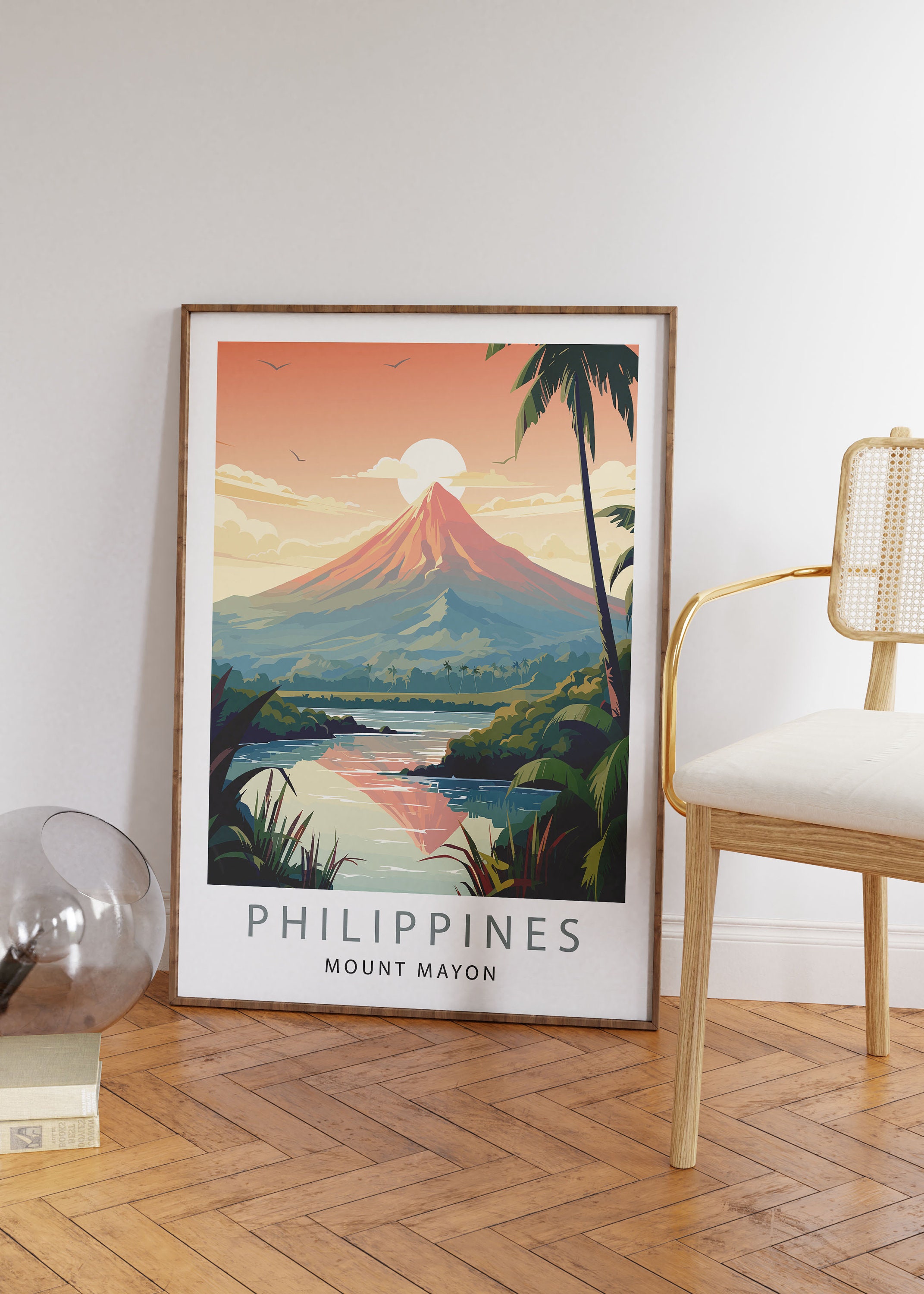 Philippines Travel Poster, Mount Mayon Art Print (digital Download) - Etsy