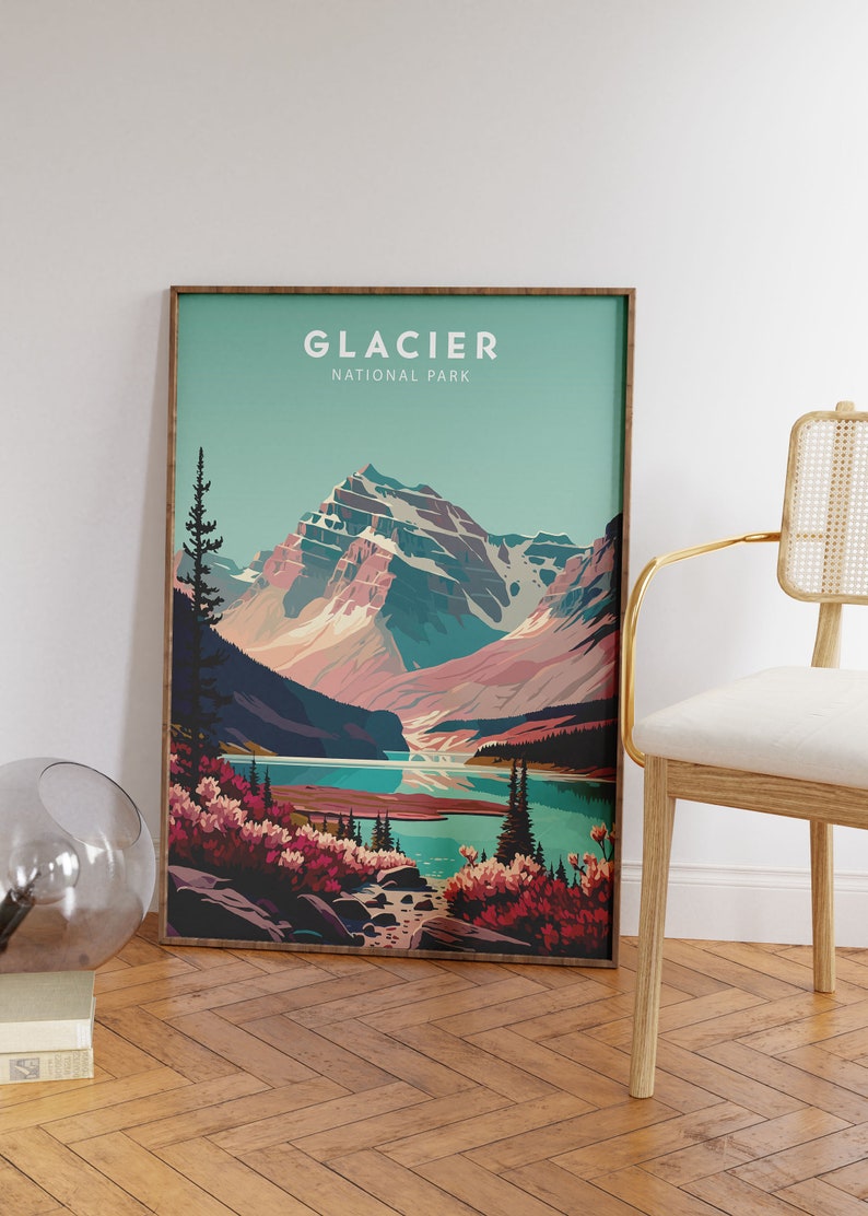 Glacier Print Glacier National Park Poster Printable Instant Download ...