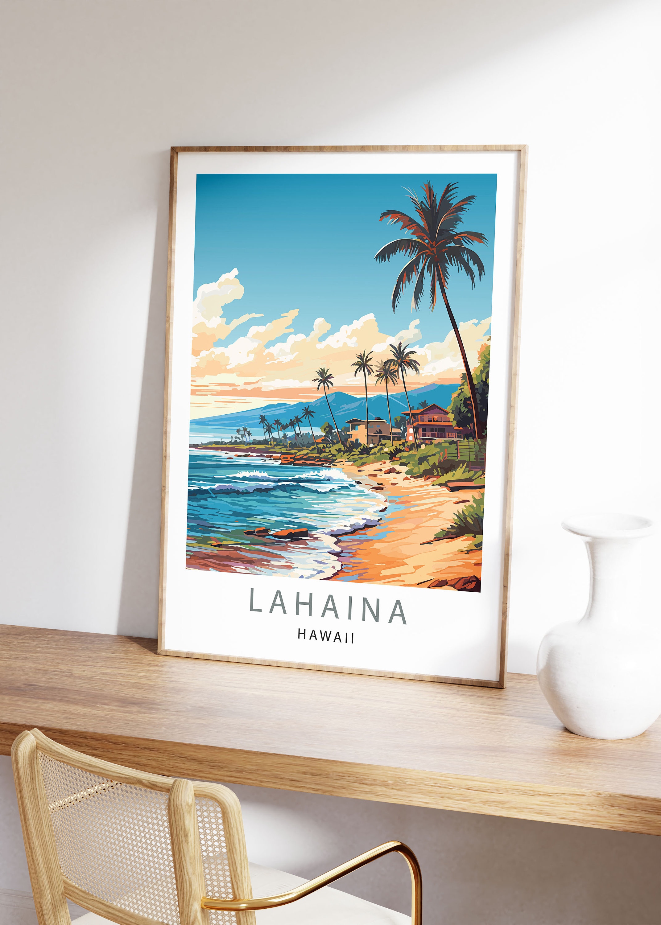 Lahaina Hawaii Travel Print Lahaina Wall Decor Hawaii - Etsy