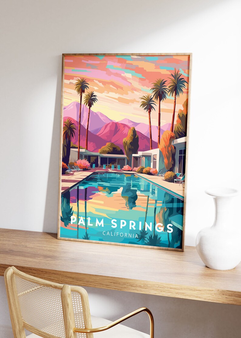 Palm Springs Print Palm Springs Poster Palm Springs Wall Art Palm ...
