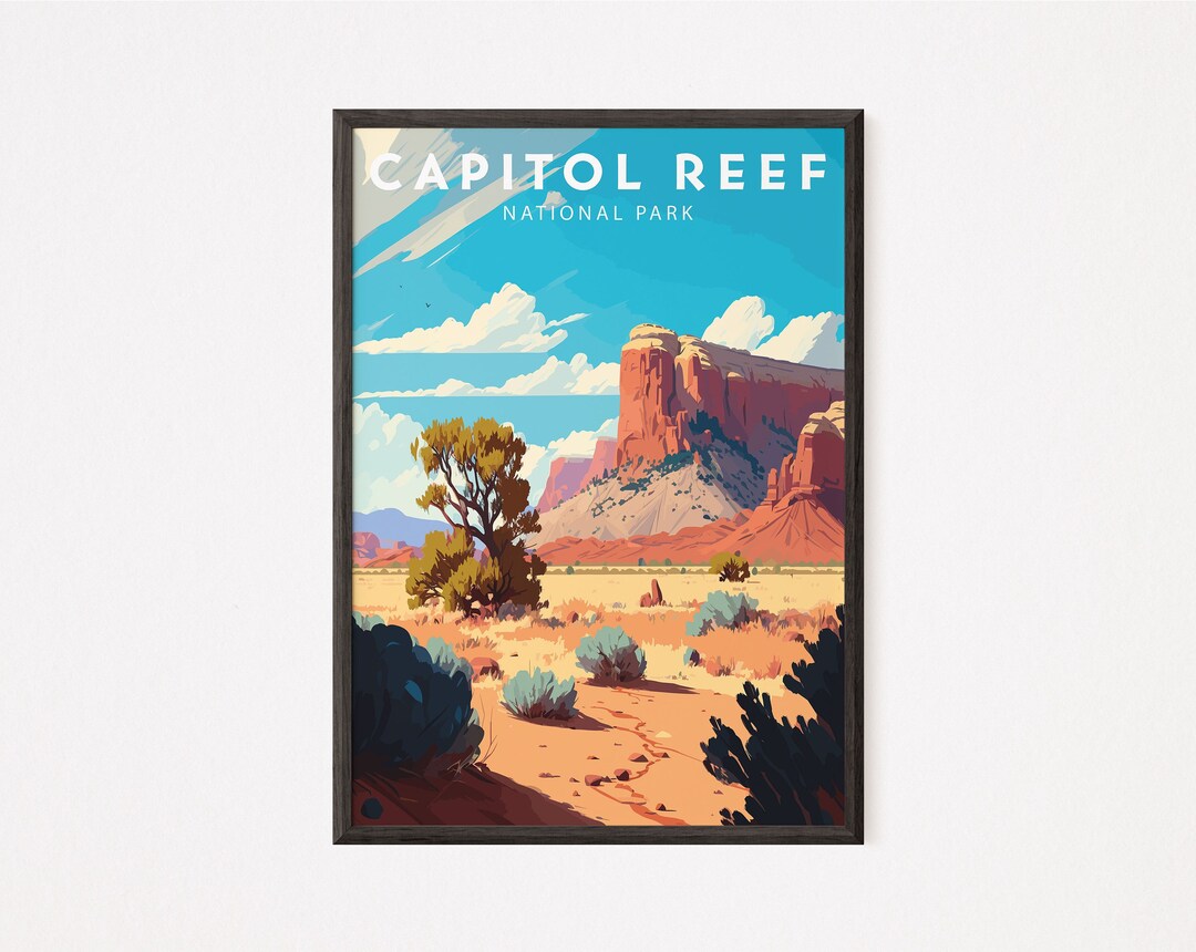 Capitol Reef Poster Wall Art Print | NATIONAL PARK Art | Capitol Reef ...