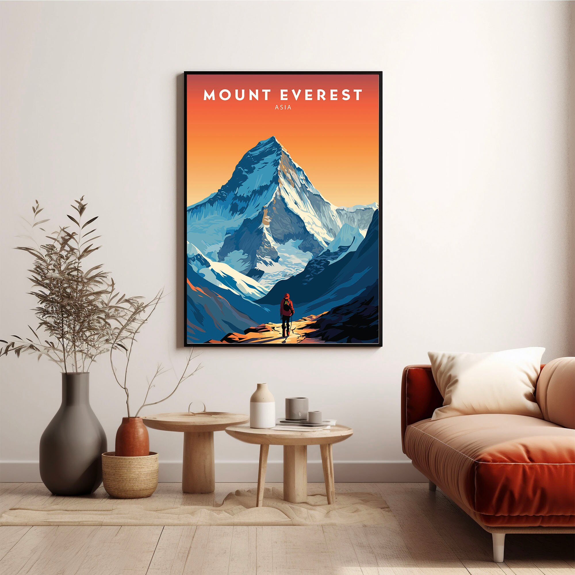 Mount Everest Travel Poster, Asia Wall Art (digital Download) - Etsy