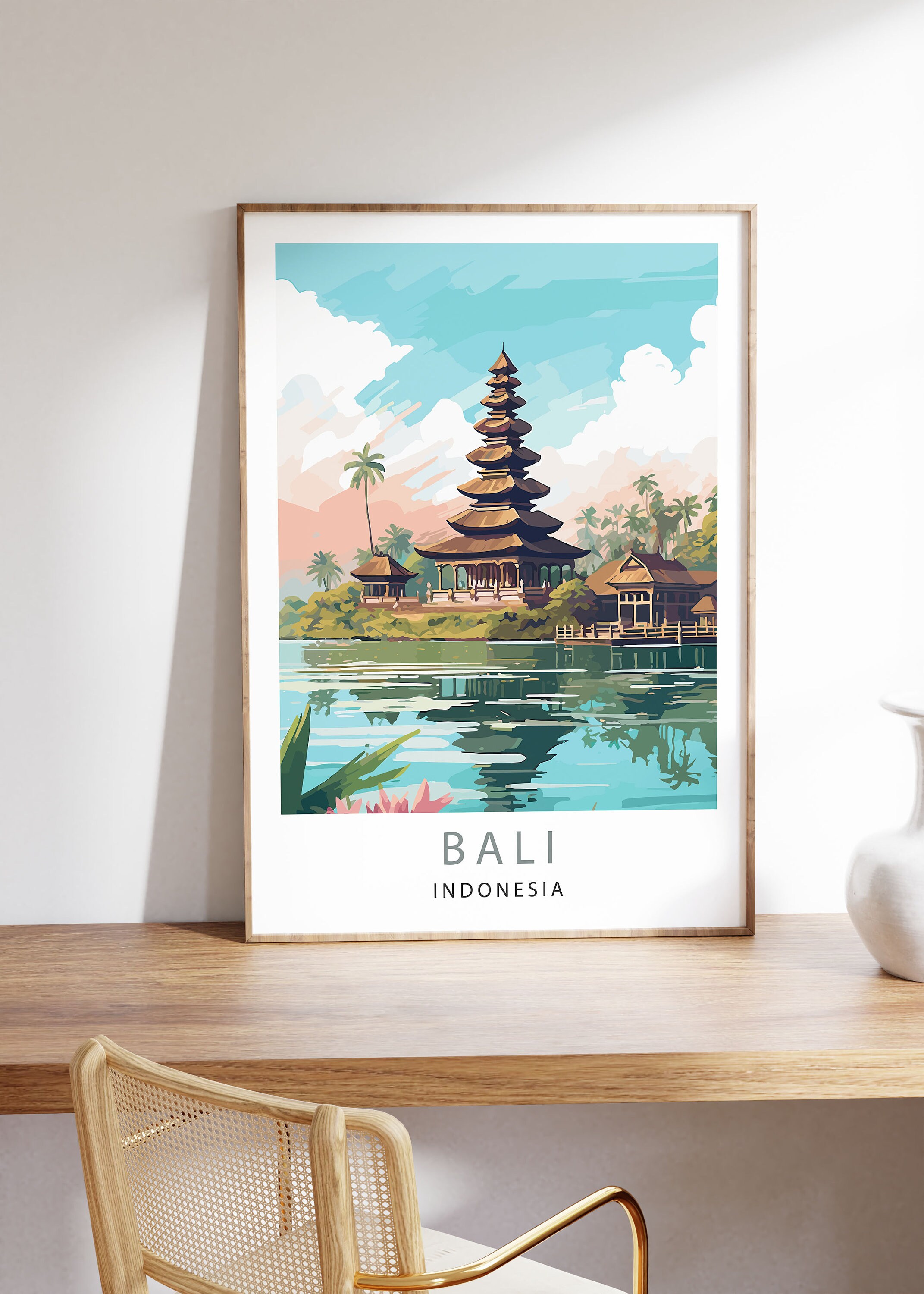 BALI Poster, Printable Instant Download, BALI Travel Art, Minimalist ...