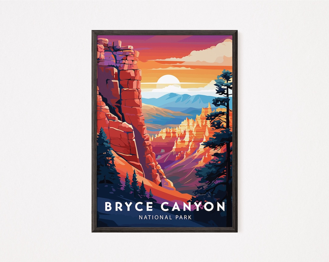 BRYCE CANYON Poster Wall Art Print | NATIONAL Park Art | Bryce Canyon ...