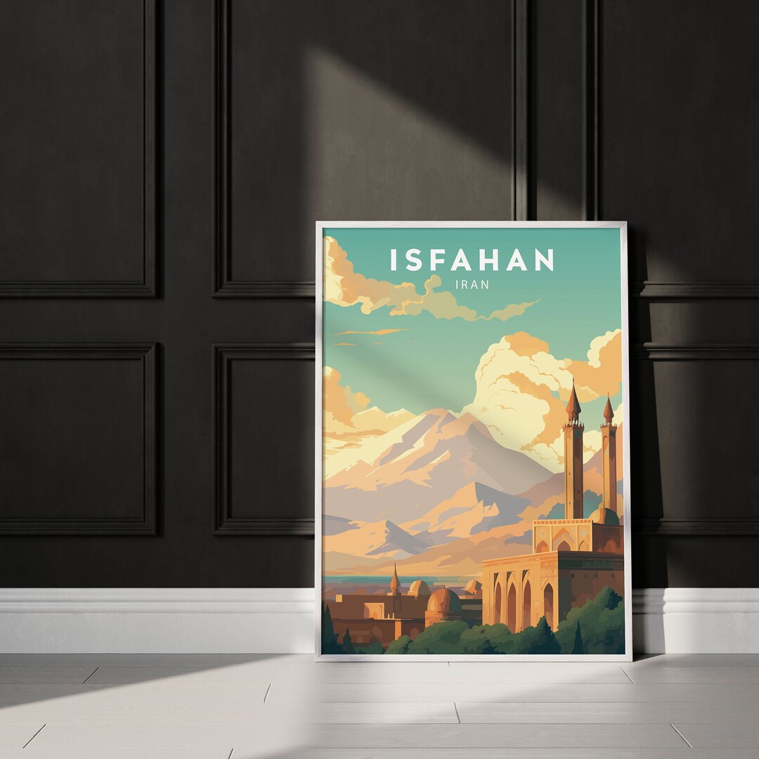 Isfahan Print Iran Travel Print Isfahan Wall Decor Iran Illustration ...