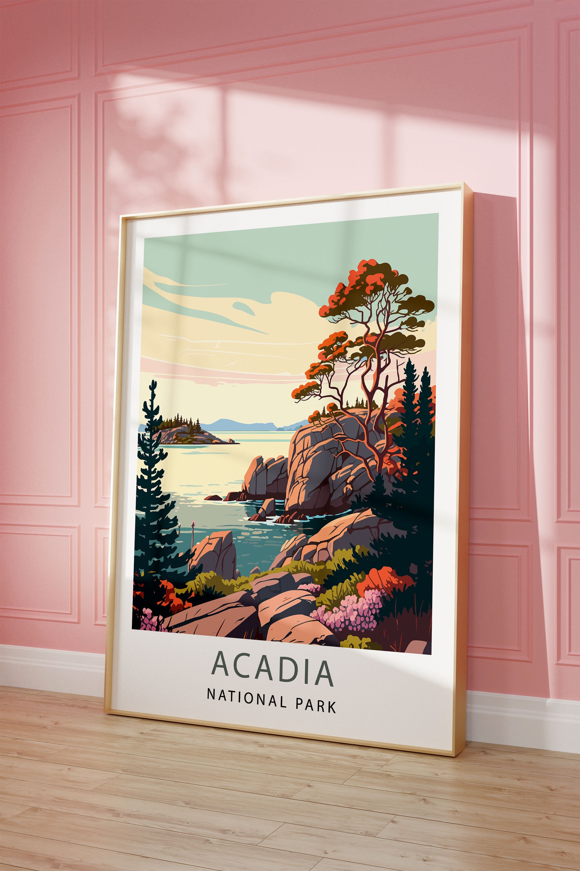 Acadia National Park Poster, Minimalist Travel Art (digital Download ...
