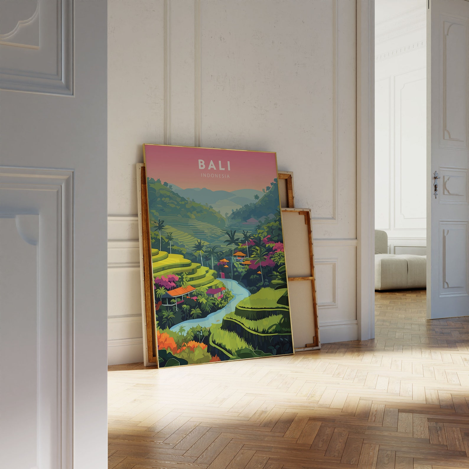 Bali Poster Indonesia Travel Prints Decor Mid Century Modern Wall Art ...
