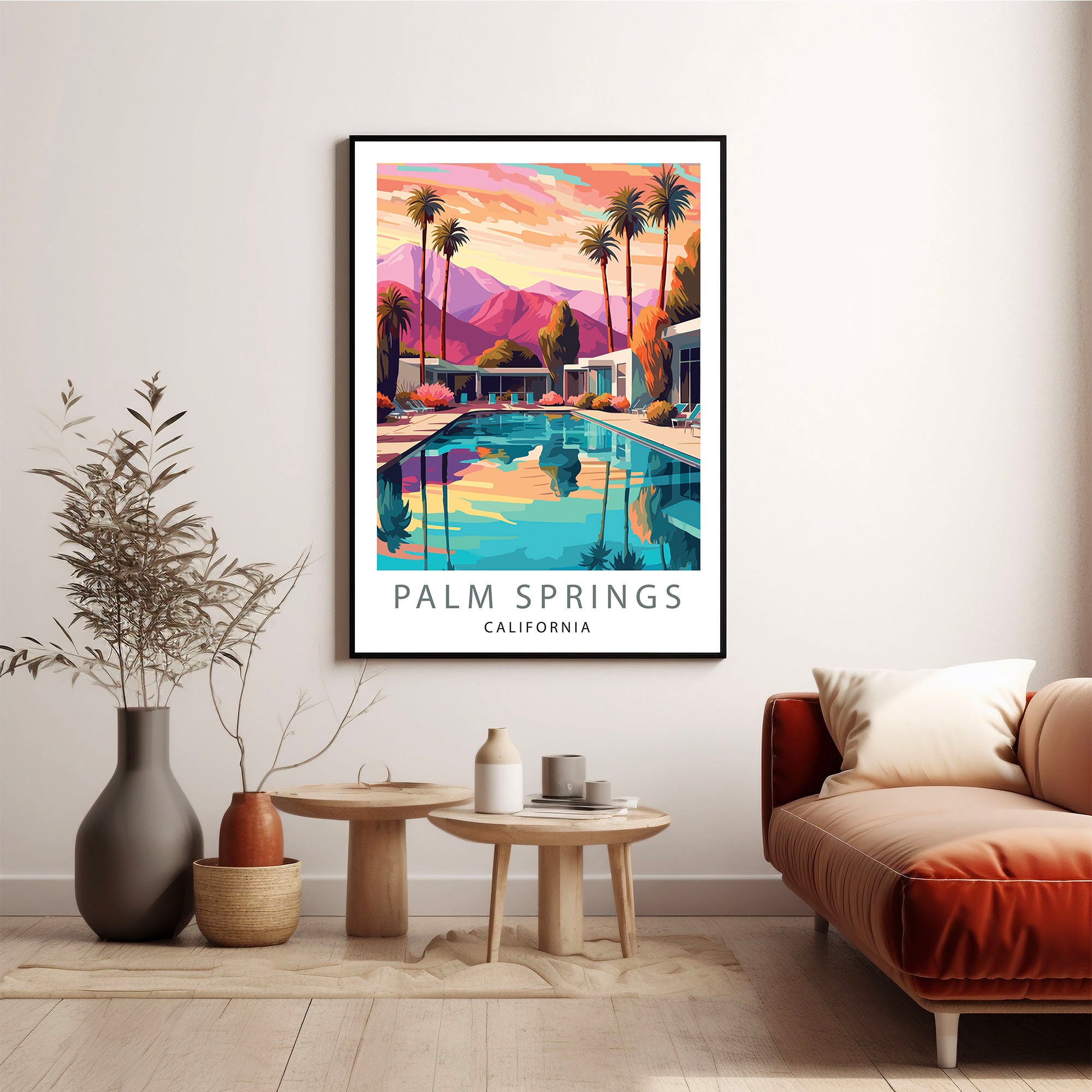 Palm Springs Print Palm Springs Poster Palm Springs Wall Art Palm Springs Art Print Palm Springs ...