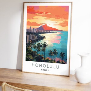 Honolulu Hawaii Travel Poster, Vintage Island Art (digital Download) - Etsy