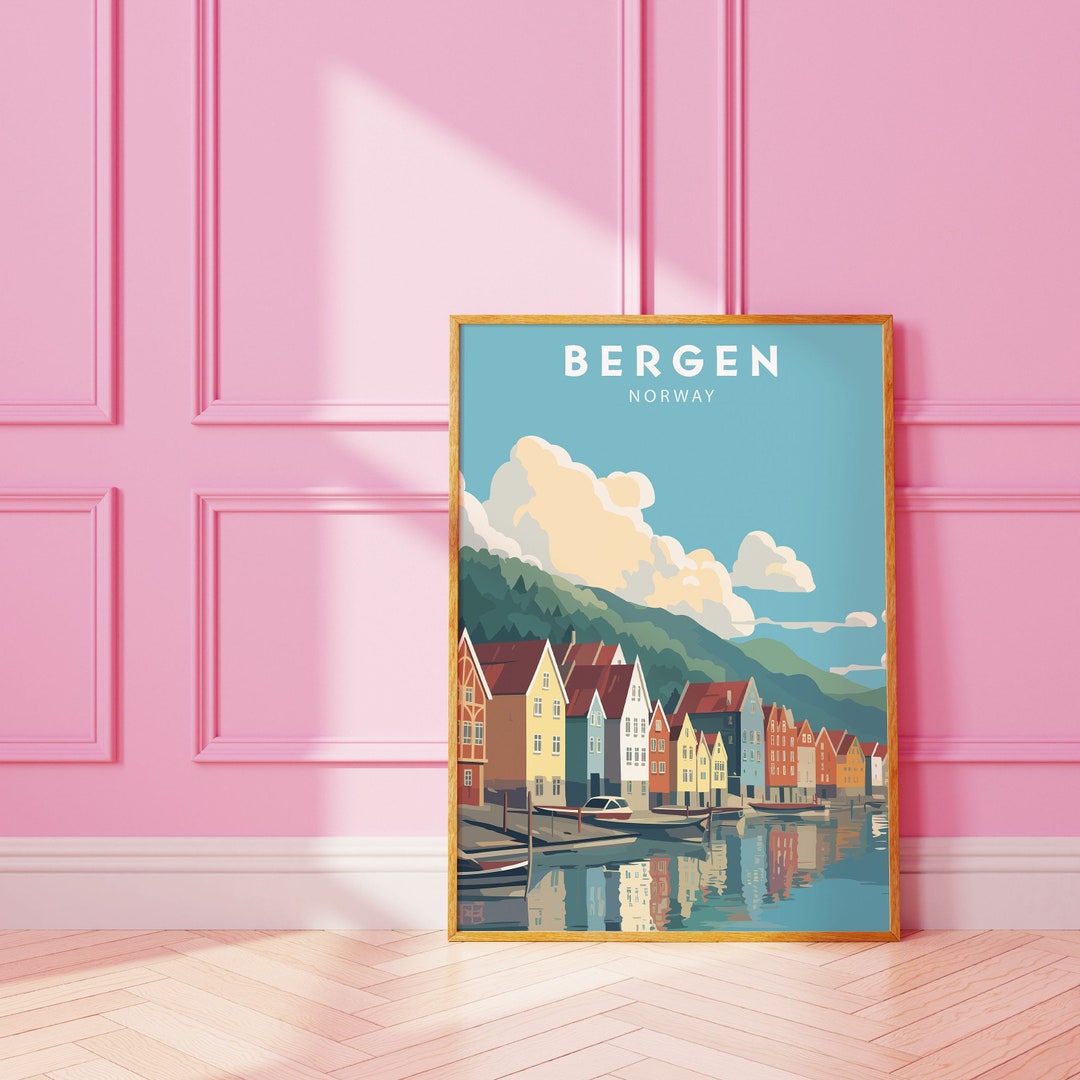 BERGEN Travel Print Norway Poster Bergen Print Instant Download Bergen ...