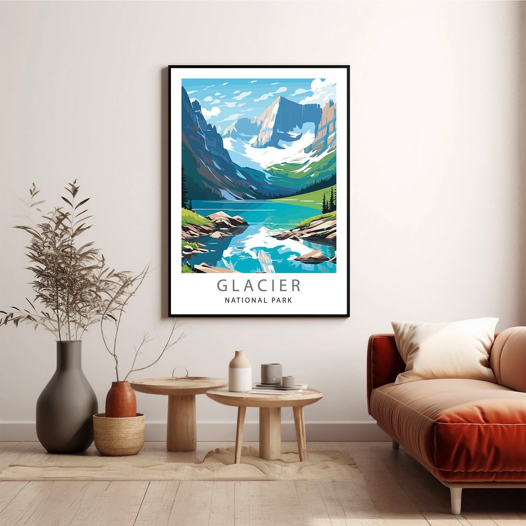 Glacier Print, Glacier National Park Poster, Printable Instant Download ...