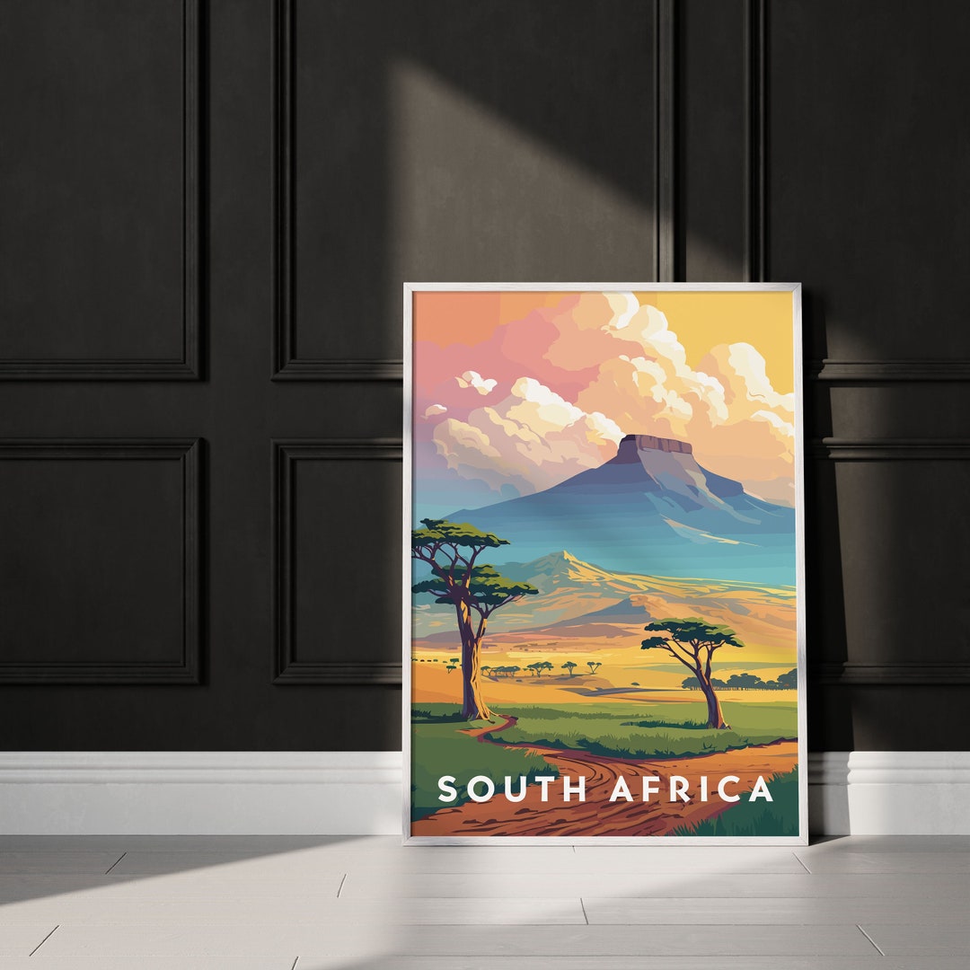 South Africa Landscape Art Print, Travel Poster (digital Download) - Etsy