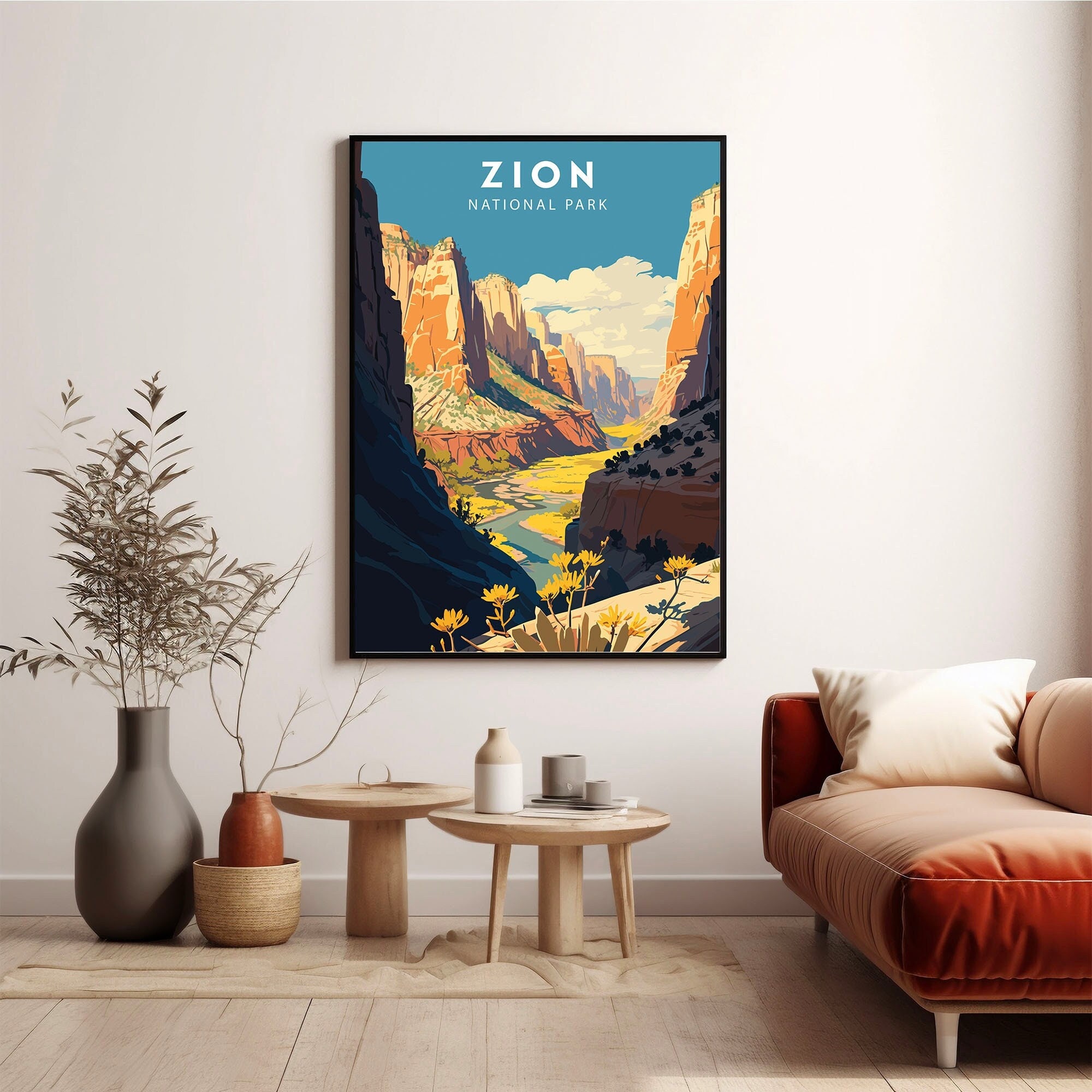 ZION National Park Poster, Printable Instant Download, Zion Travel Art ...