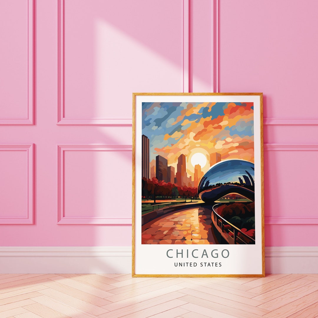 Chicago Travel Print Chicago Art Chicago Print Chicago Poster Chicago ...