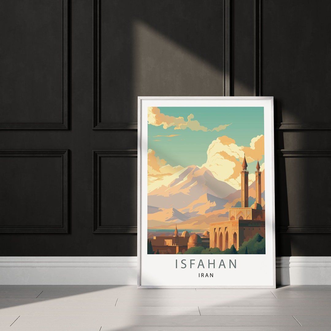 Isfahan Print Iran Reise Print Isfahan Wand Dekor Iran Illustration ...