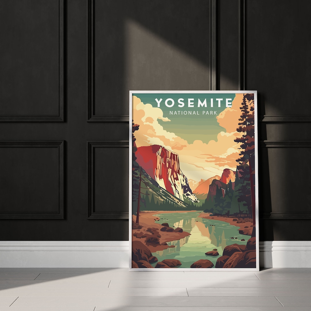 YOSEMITE Poster Wall Art Print NATIONAL PARK Art Travel Poster ...
