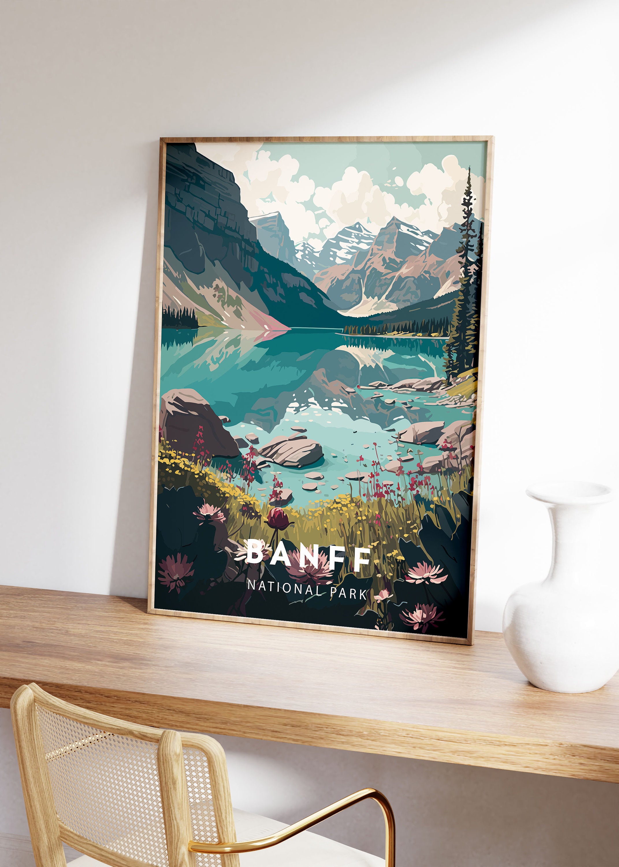 BANFF National Park Poster, Printable Instant Download, Banff Travel Art Print, Minimalist ...