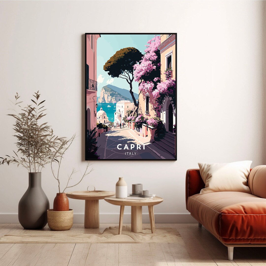 CAPRI Poster | Capri Wall Art| Capri Travel Poster | Minimalist Digital ...