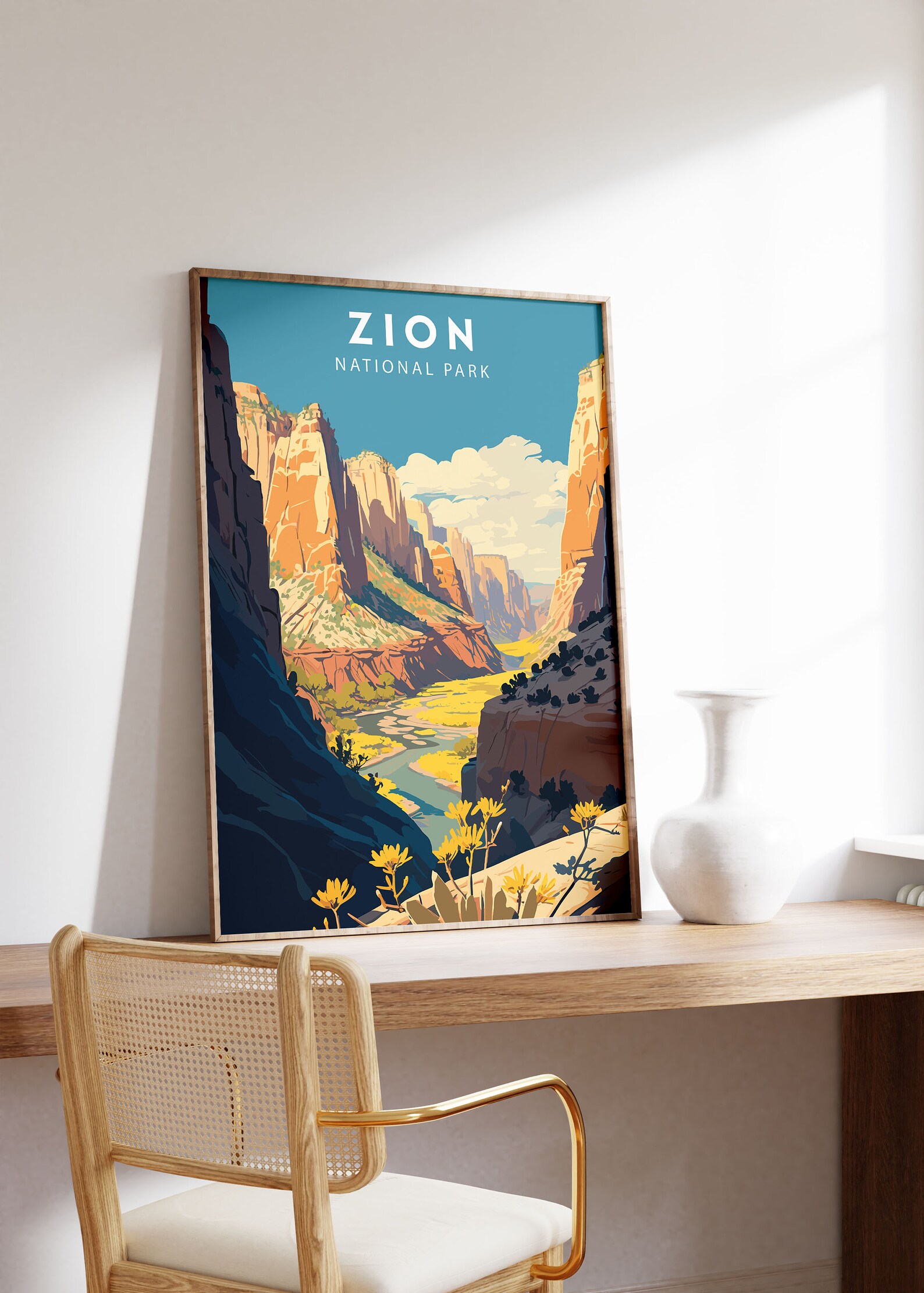 ZION National Park Poster, Printable Instant Download, Zion Travel Art ...