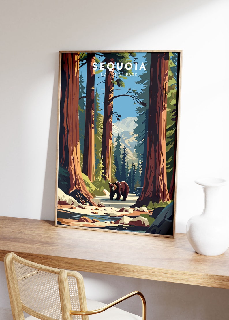 Sequoia National Park Print, Minimalist Wall Art (digital Download) - Etsy