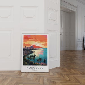 Honolulu Hawaii Travel Poster, Vintage Island Art (digital Download) - Etsy