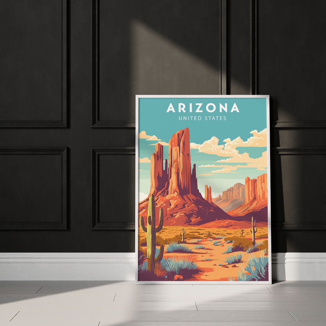 ARIZONA Poster Wall Art Print | UNITED STATES Art | Travel Poster ...
