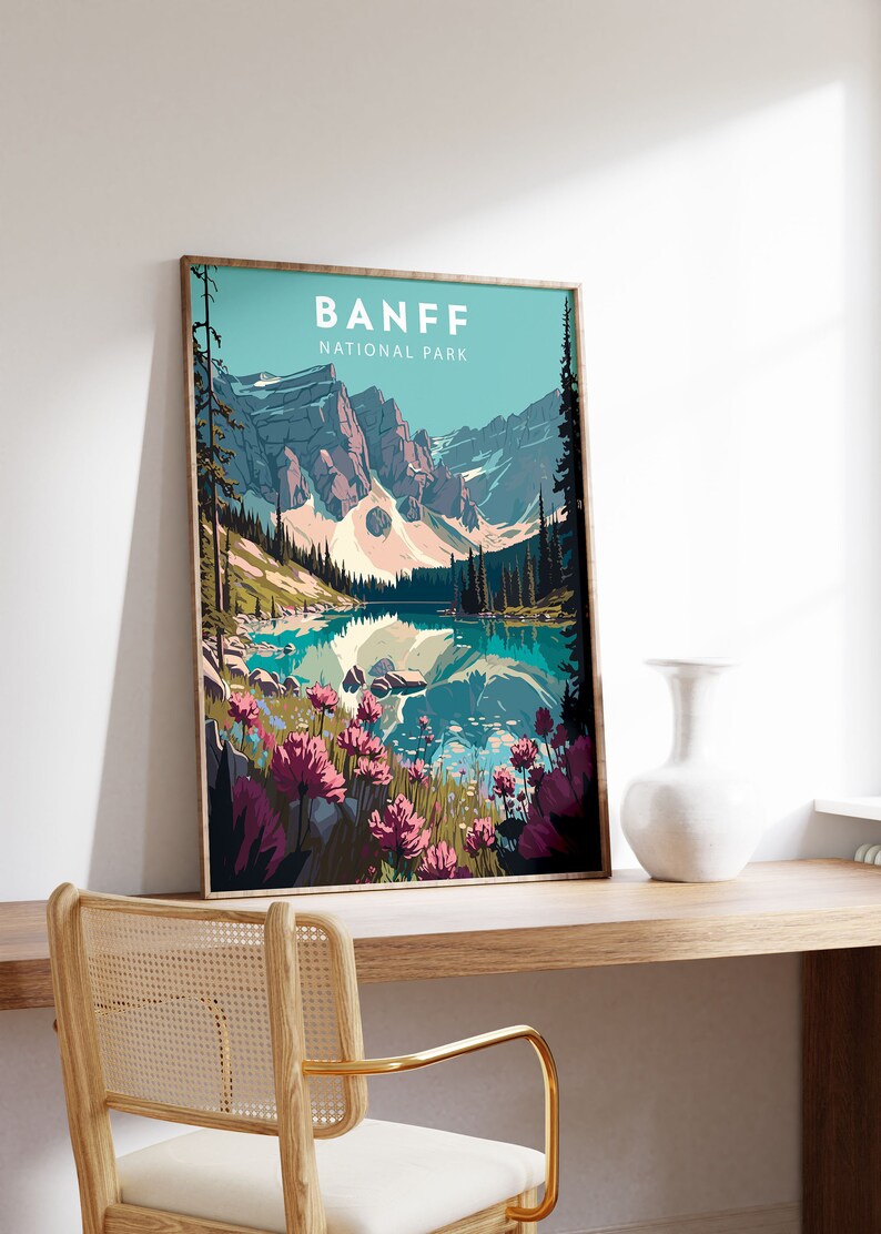 BANFF National Park Poster, Printable Instant Download, Banff Travel Art Print, Minimalist ...