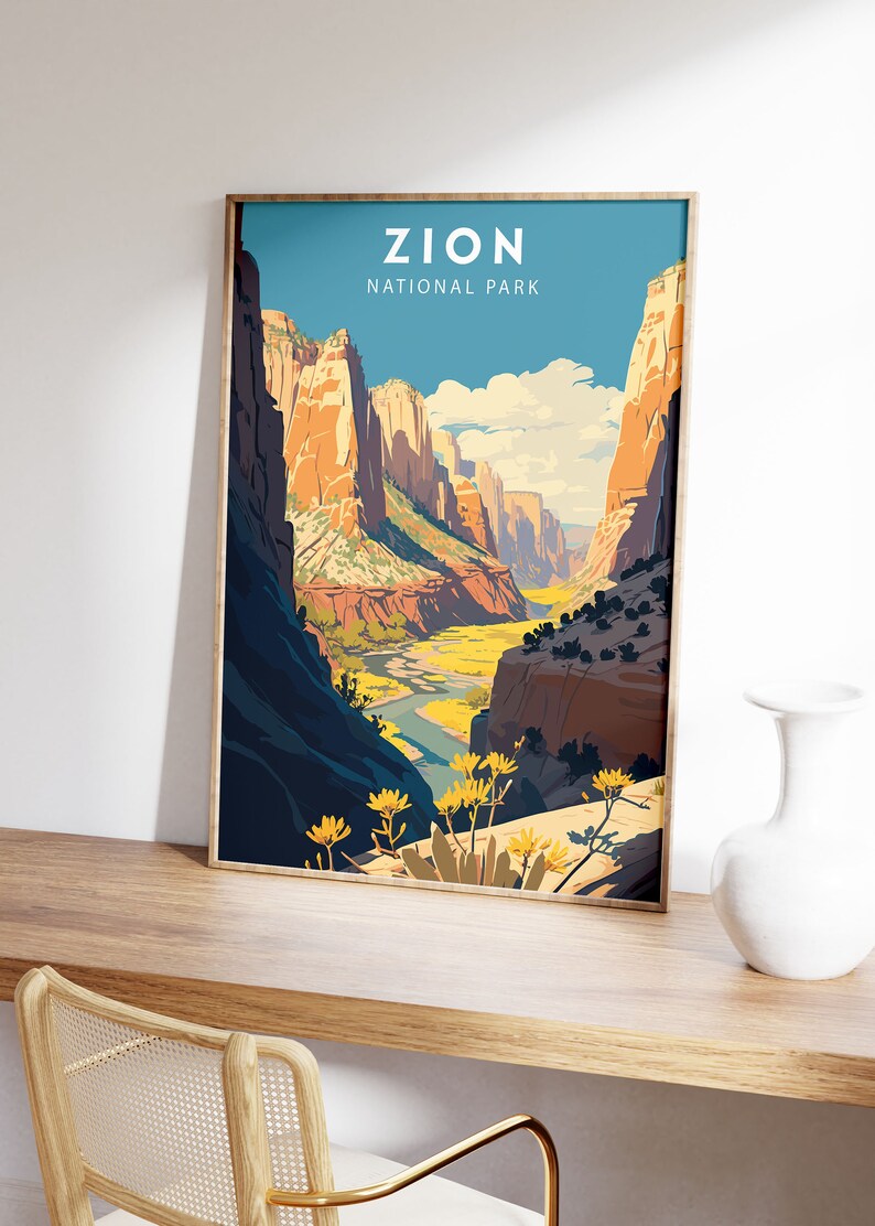 ZION National Park Poster, Printable Instant Download, Zion Travel Art ...