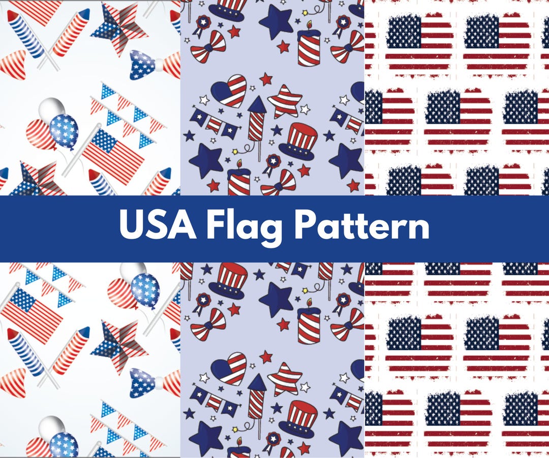American Flag Seamless Digital Paper, Printable Scrapbook Paper ...