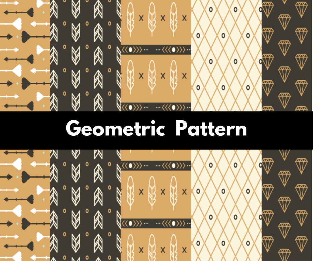 Geometric Digital Paper Pattern Geometric Scrapbook Paper, Digital ...